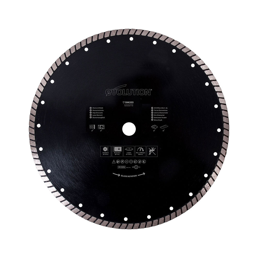 Evolution - Disco Diamantado para Sierra de Corte de 355mm y Agujero de ...